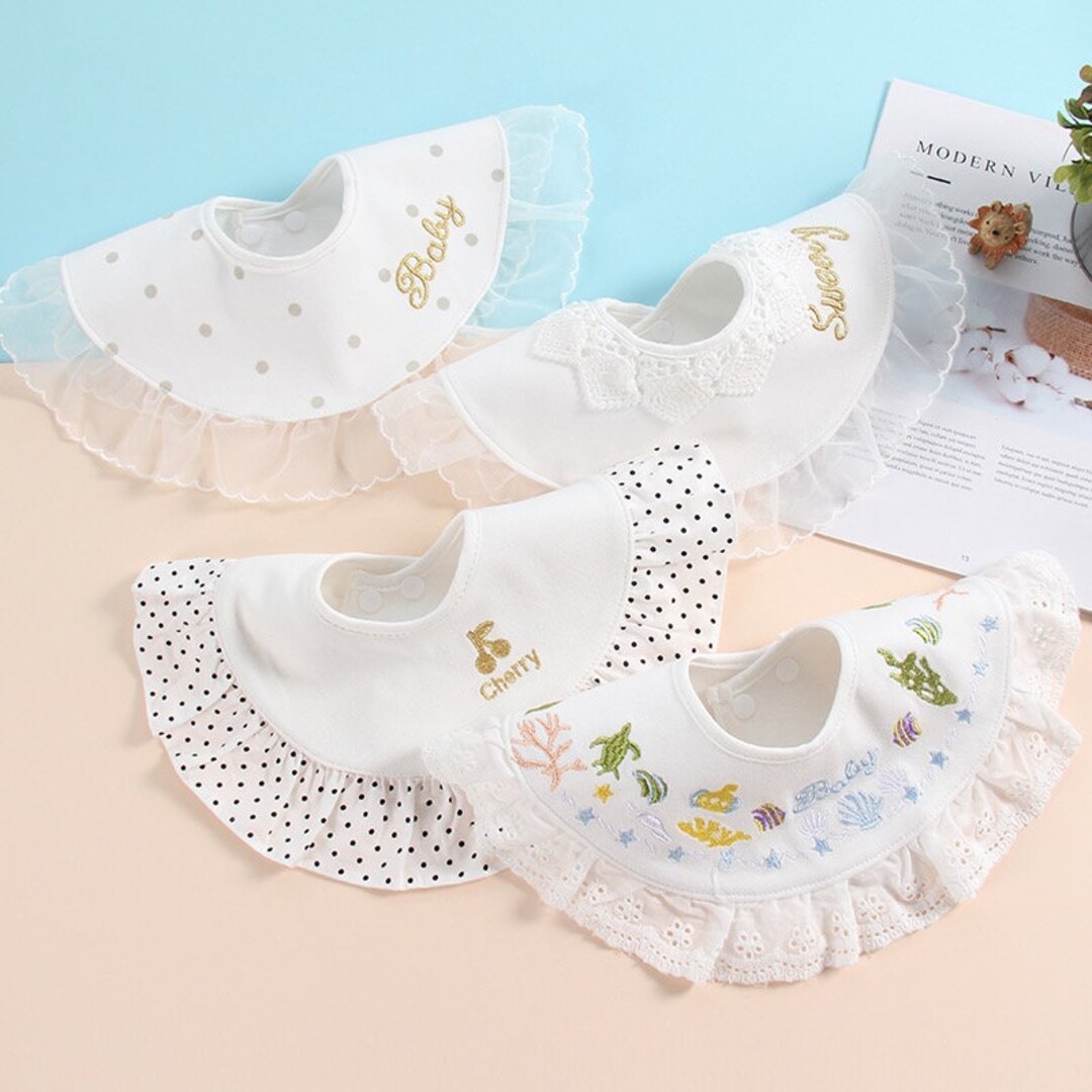 My First Bib- Cute Bib Embroidery and Lace Girl Princess Bibs From ...