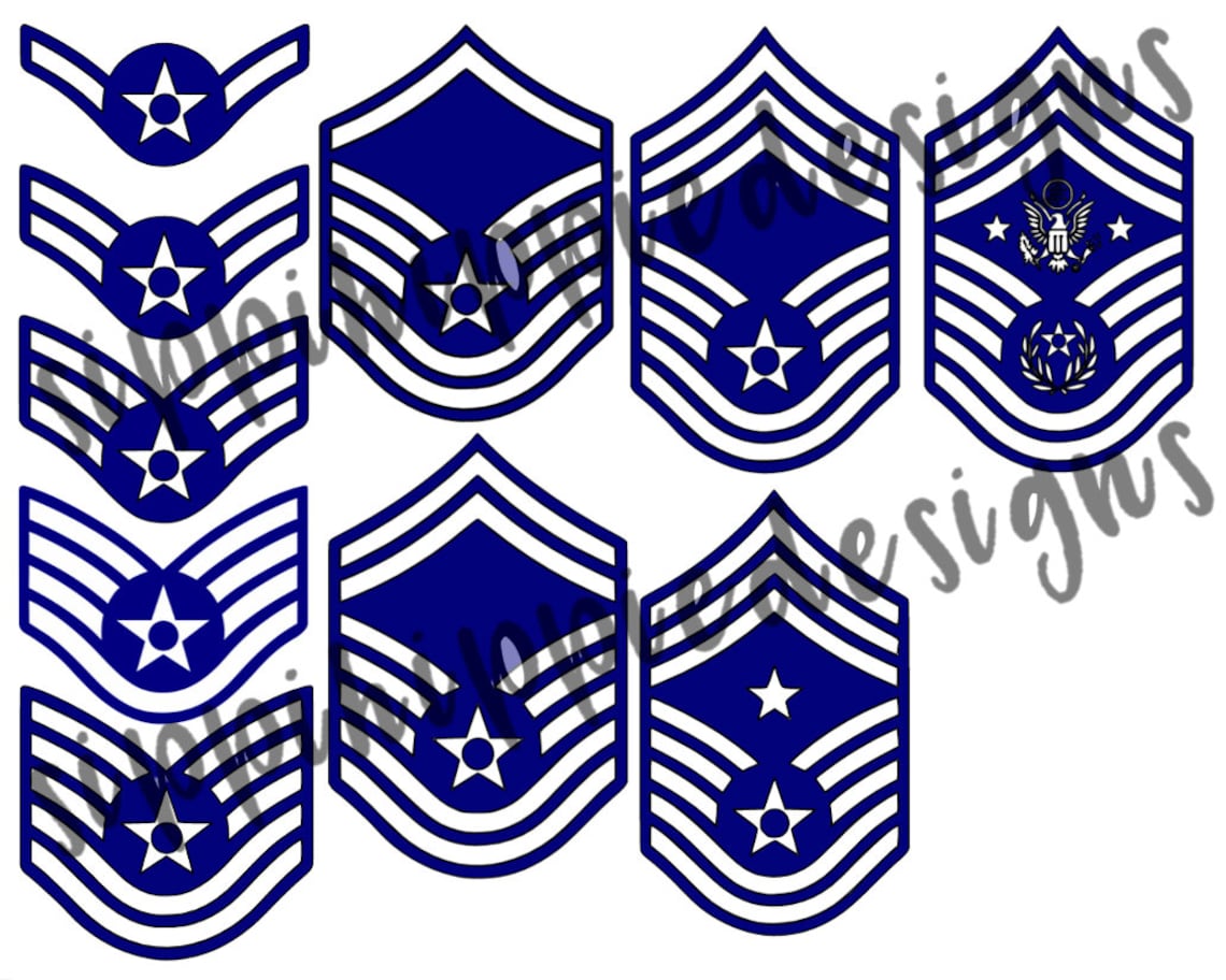Air Force Ranks SVG - Etsy
