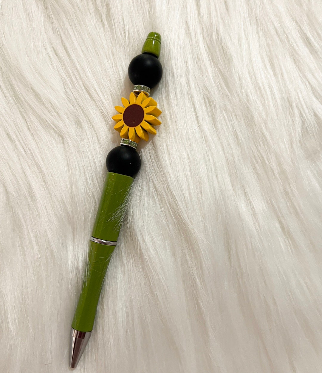 Sunflower Beaded Refillable Ball Point Pen - Etsy