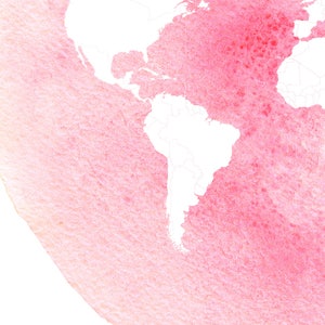 Instant Download Pink World Map Wall Art Map of the World Instant ...