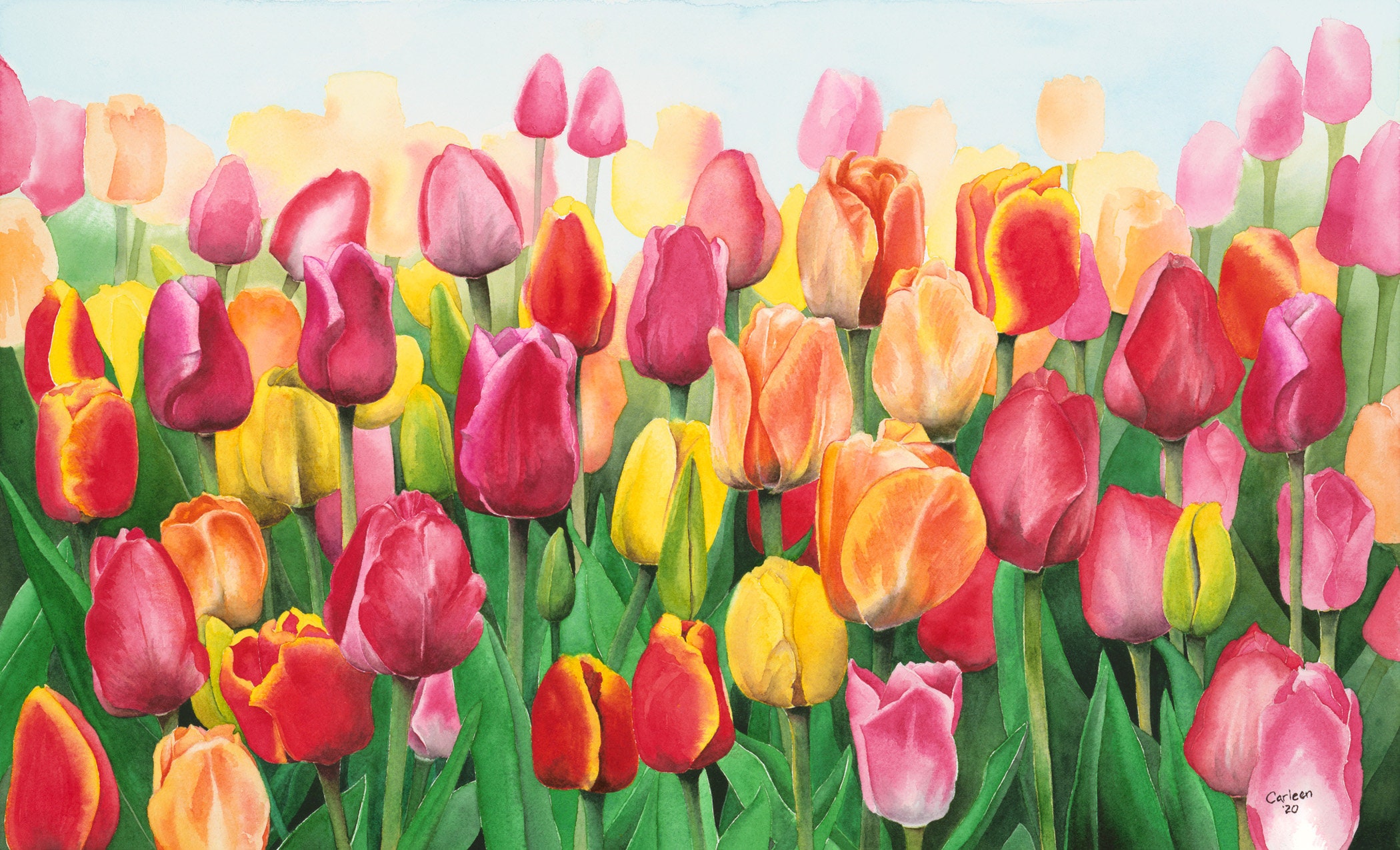 Tulipanes, Tulipanes, Tulipanes, Impresión Giclee de Pintura Original ...