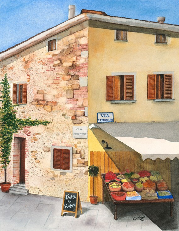 Corner Market Castellini En Chianti Italy Original | Etsy