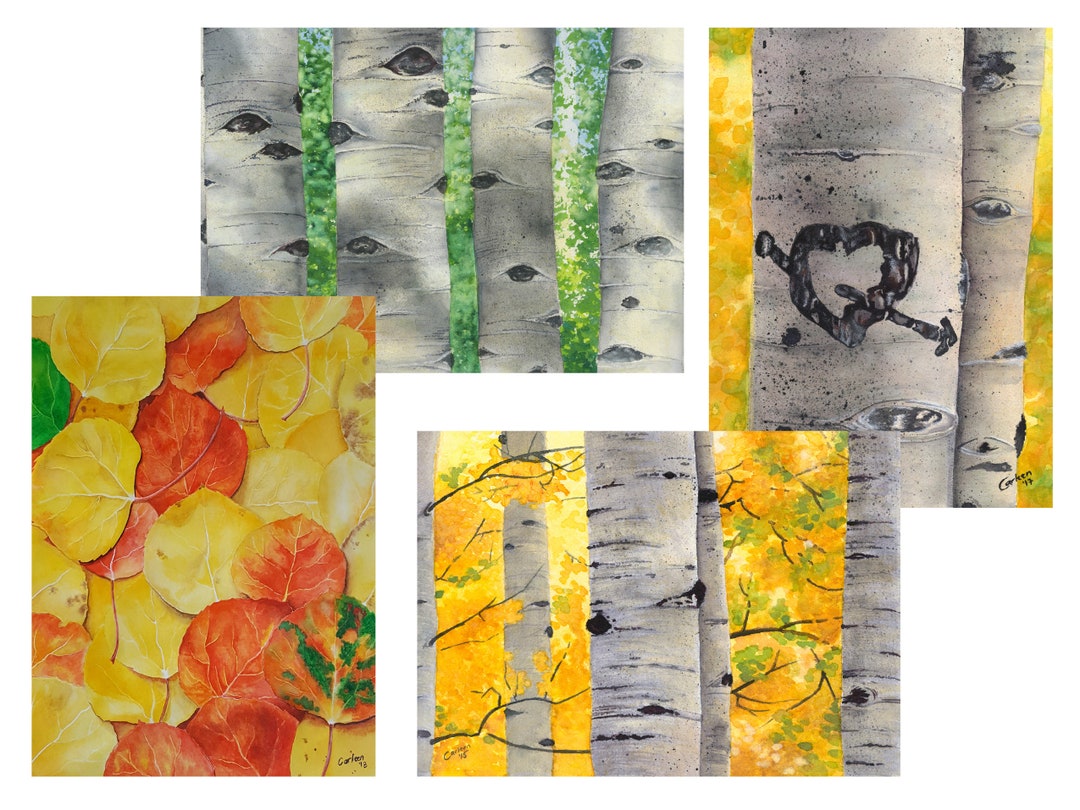 Aspen Combo Set Set of 12 3 of each painting Note Cards - Etsy Italia