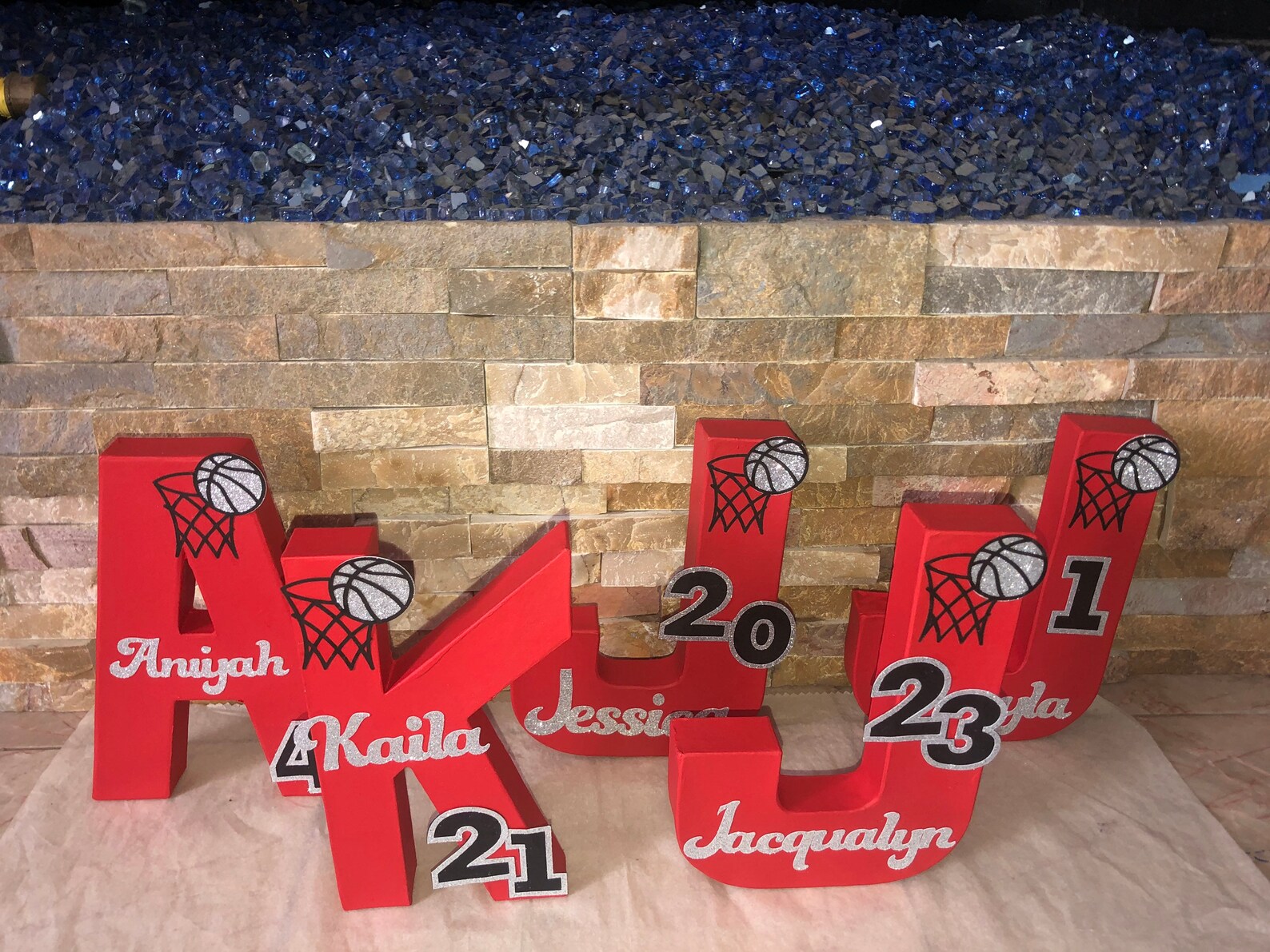 Basketball Mache Letter Theme Party Customized Name and - Etsy