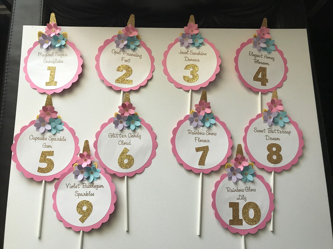 Gold Unicorn - Table Number - Etsy