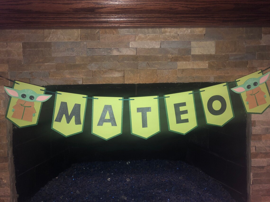 Happy Birthday Banner Baby Yoda Birthday Party - Etsy
