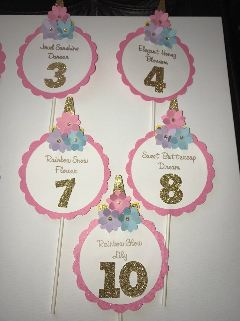 Gold Unicorn Table Number | Etsy