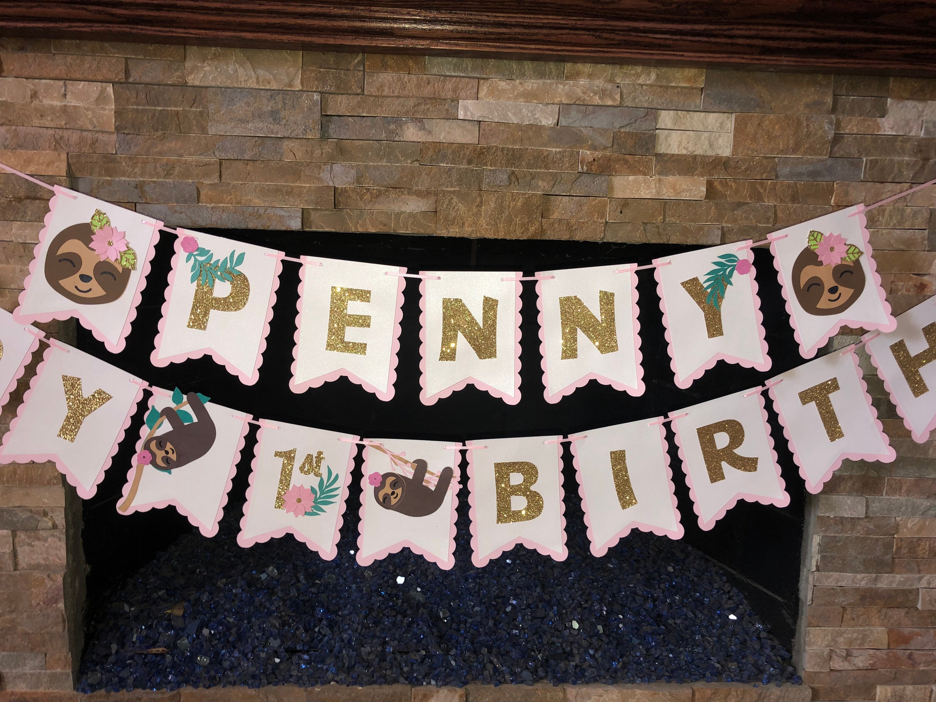 Birthday Banner Sloth Theme Party Decorations/birthday - Etsy