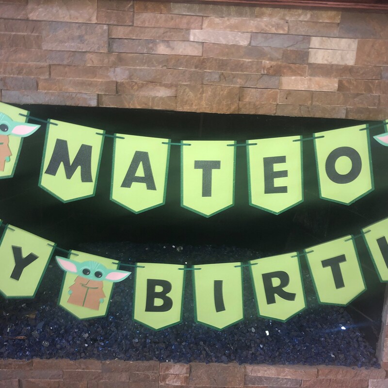 Baby yoda birthday banner - Etsy