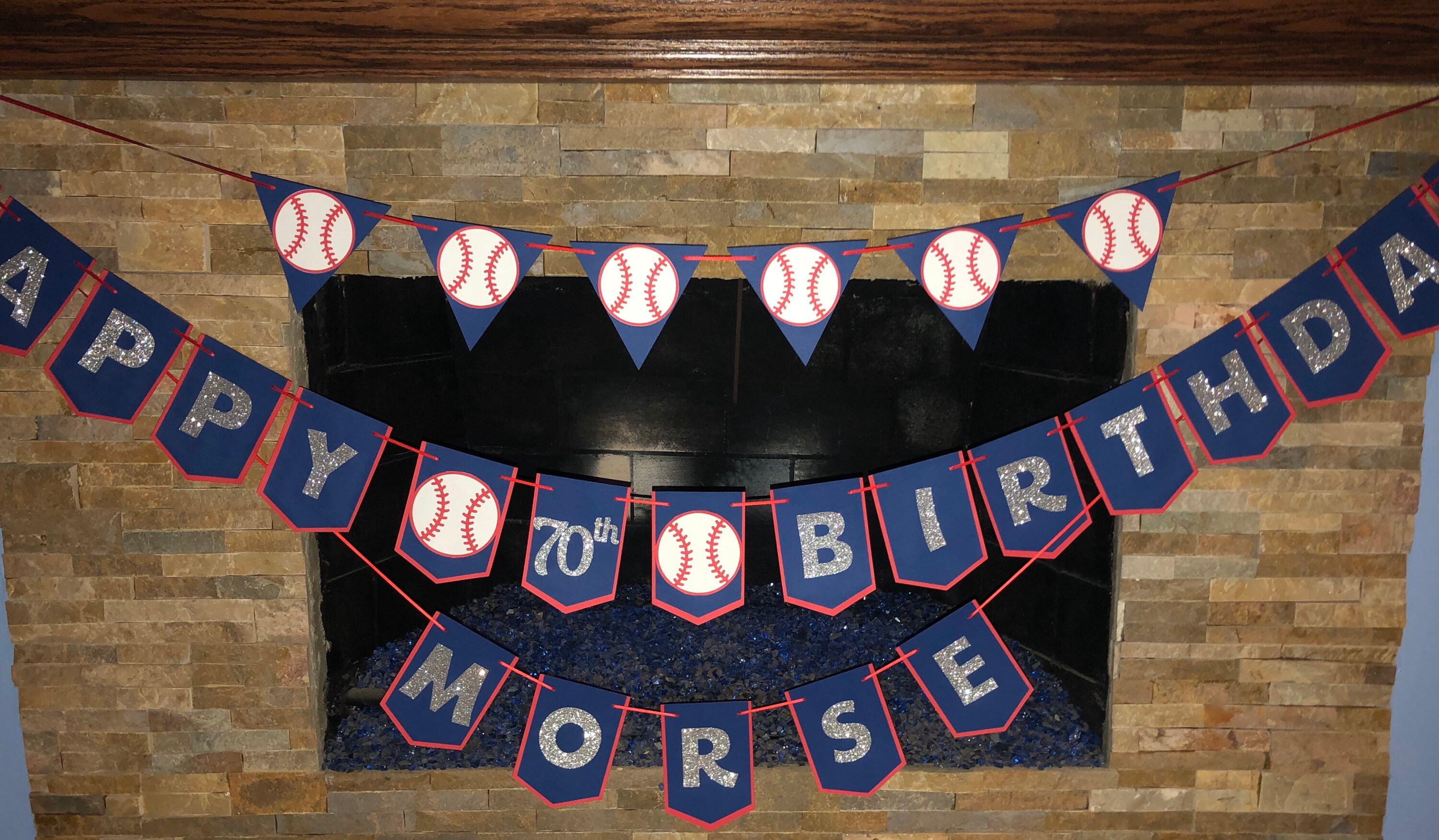 Happy Birthday with Baseball Garland | Etsy