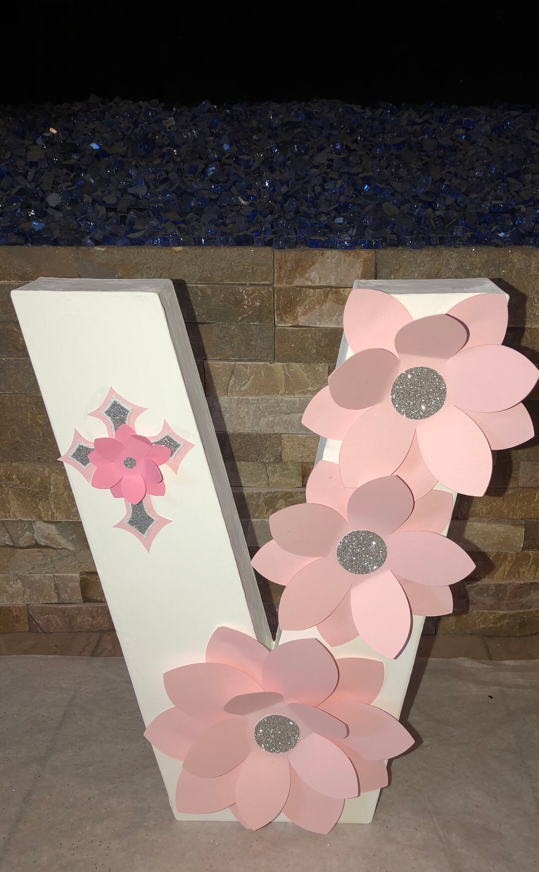 Customized Centerpieces Pink/silver Baptism/christening/confirmation ...