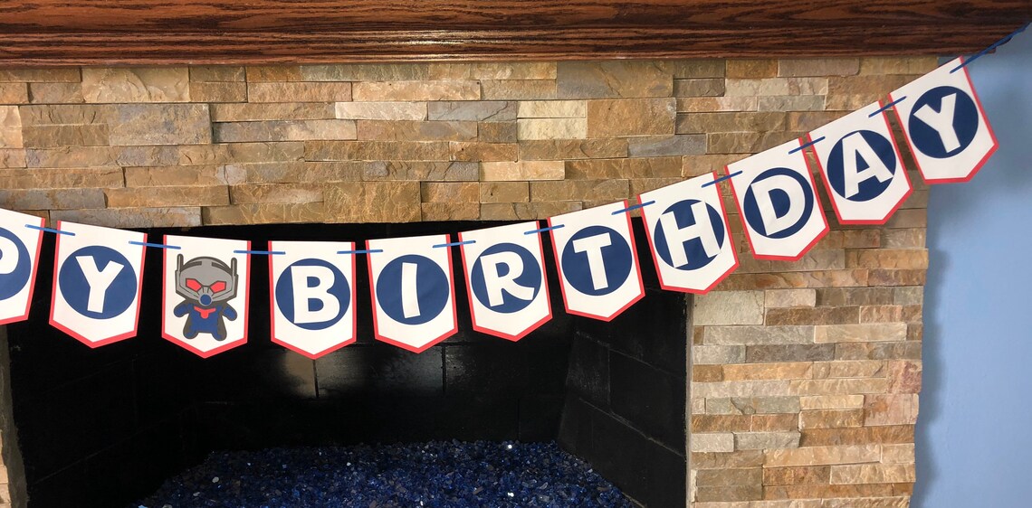 Superhero Theme Party Happy Birthday Banner | Etsy