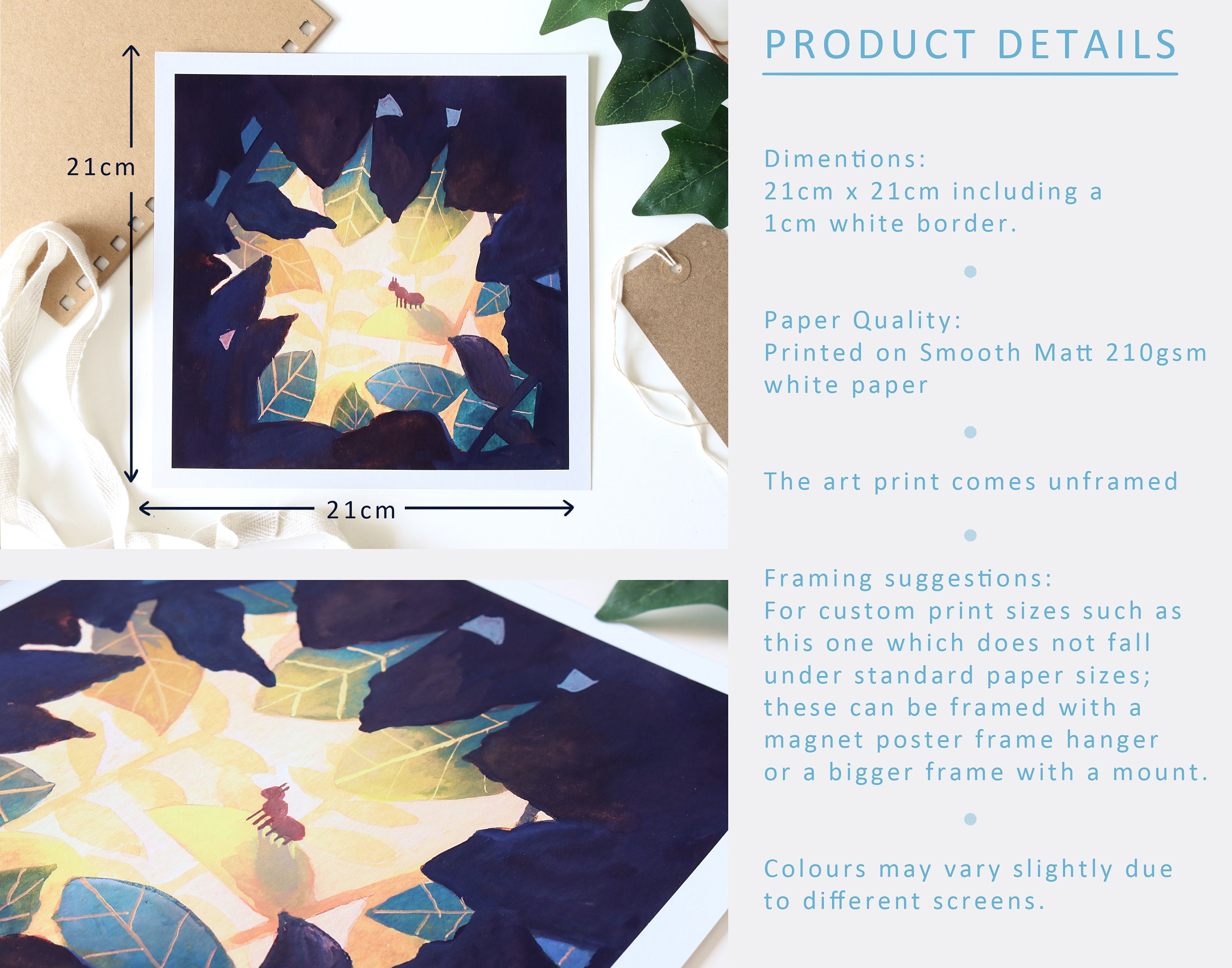 Tiny World Ant Illustration Art Print Bug Nature Themed Home - Etsy