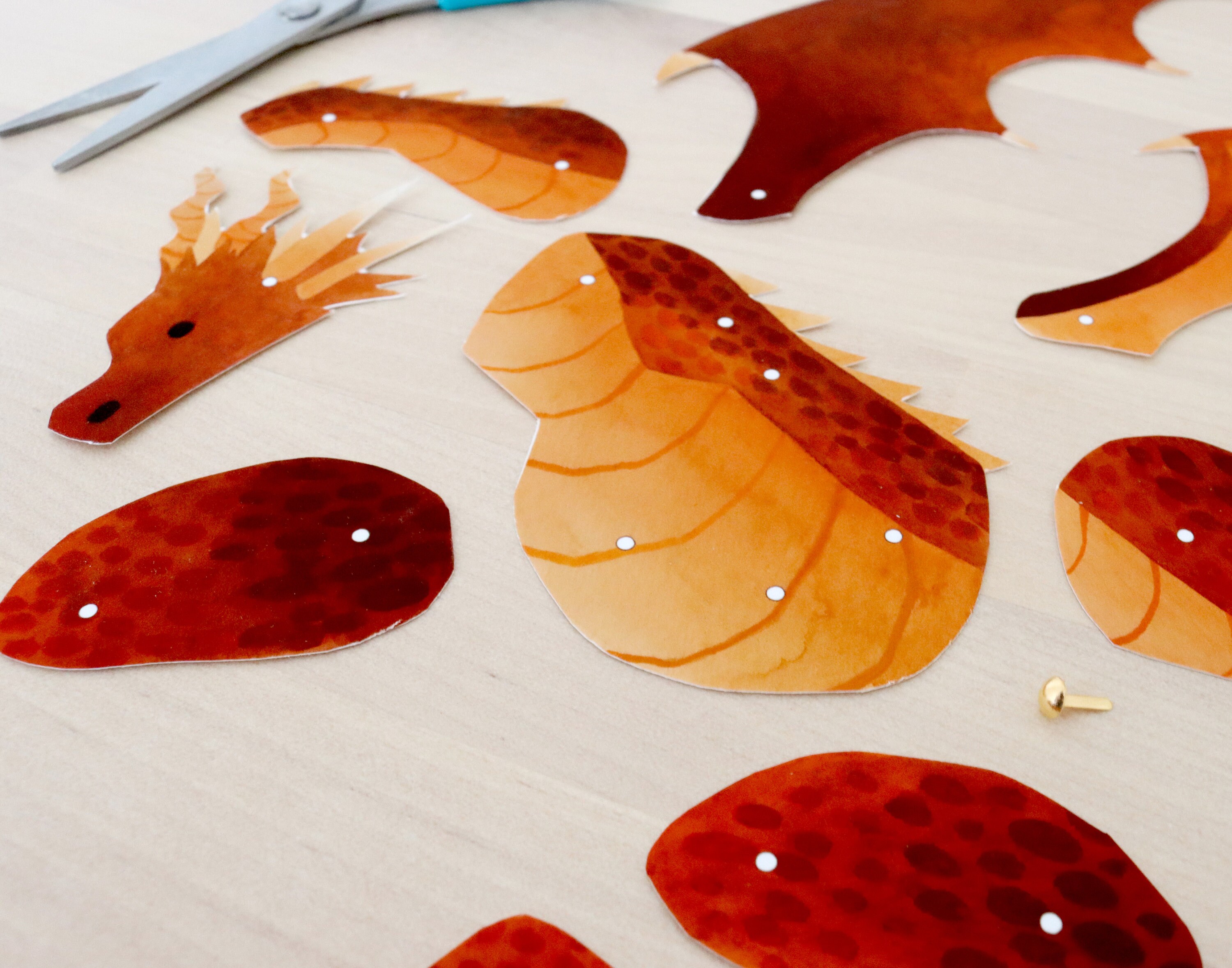 Articulated Dragon Paper Puppet Printable, Instant DIY Digital Download ...