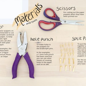 Set of 5 Articulated Mythical Creature Paper Puppet Printables, Instant ...