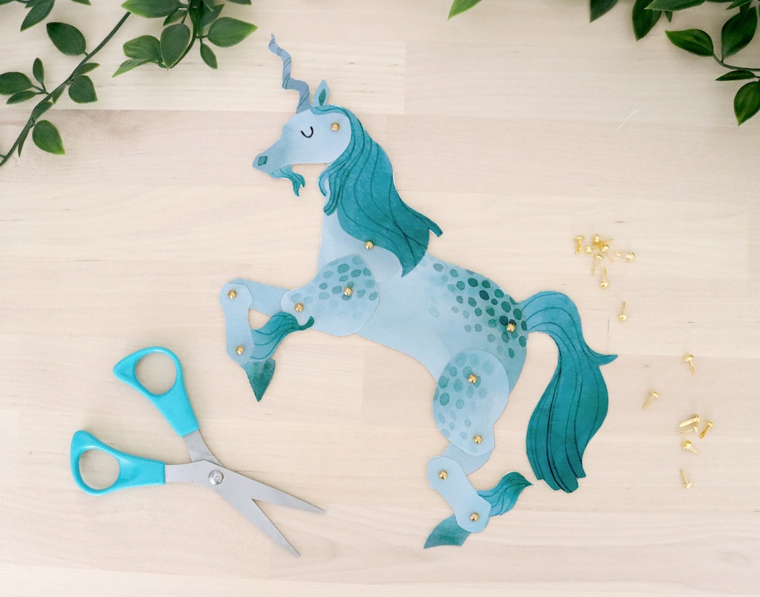 Articulated Unicorn Paper Puppet Printable, Instant DIY Digital ...