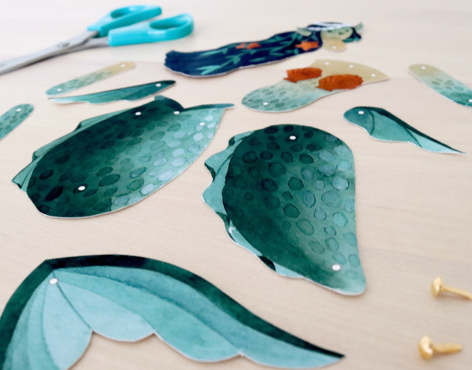 Articulated Mermaid Paper Puppet Printable Instant DIY - Etsy