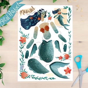 Set of 5 Articulated Mythical Creature Paper Puppet Printables, Instant ...