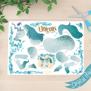 Set of 5 Articulated Mythical Creature Paper Puppet Printables, Instant ...