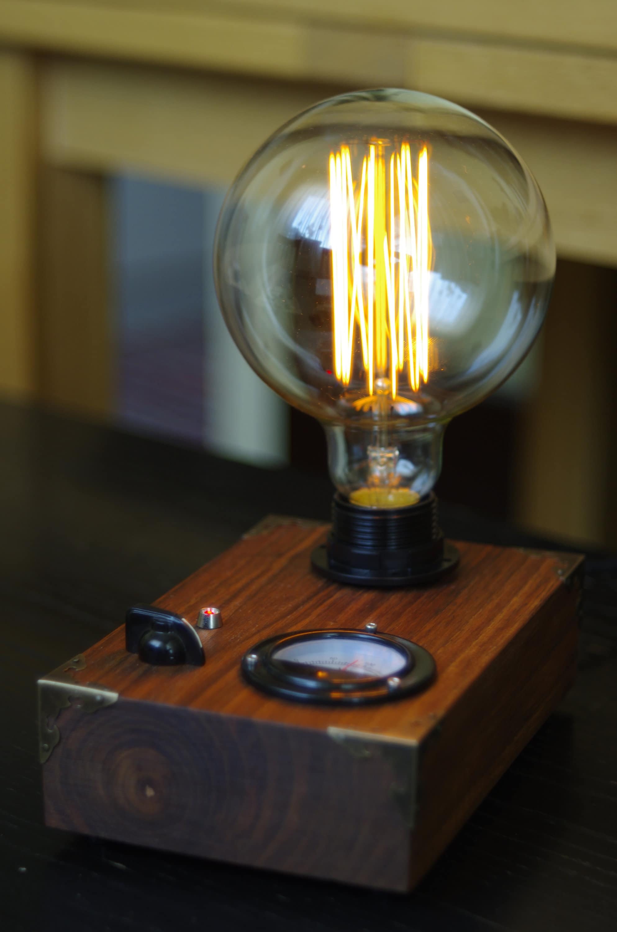Steampunk Lamp.rustic Lamp.edison Lamp.edison Bulb.vintage Lamp ...