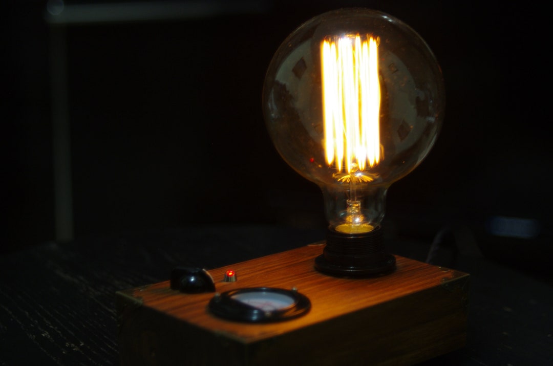 Steampunk Lamp.rustic Lamp.edison Lamp.edison Bulb.vintage Lamp ...