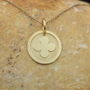 Dainty 14k Solid Gold Clover Cross Necklace, Personalized Clover Cross ...