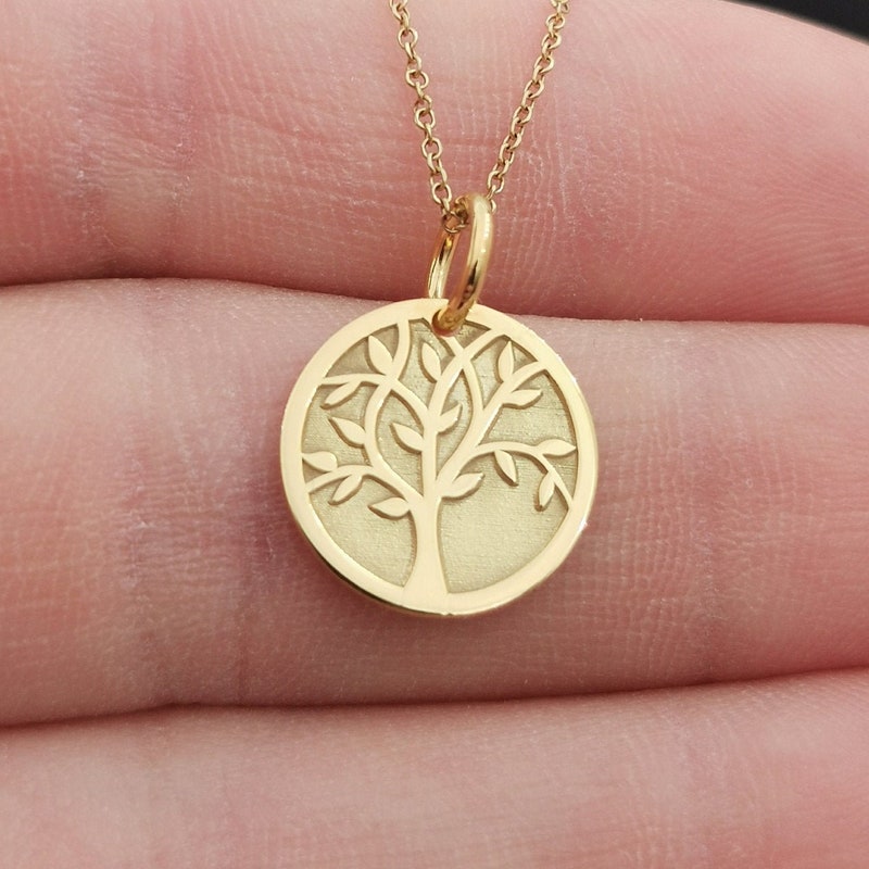 Gold Tree Pendant - Etsy