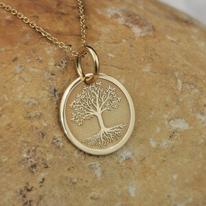 Dainty 14k Solid Gold Tree of life Necklace Gold Tree | Etsy