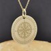 14k Solid Gold Compass Necklace, Compass Jewelry, Compass Gift, Compass ...