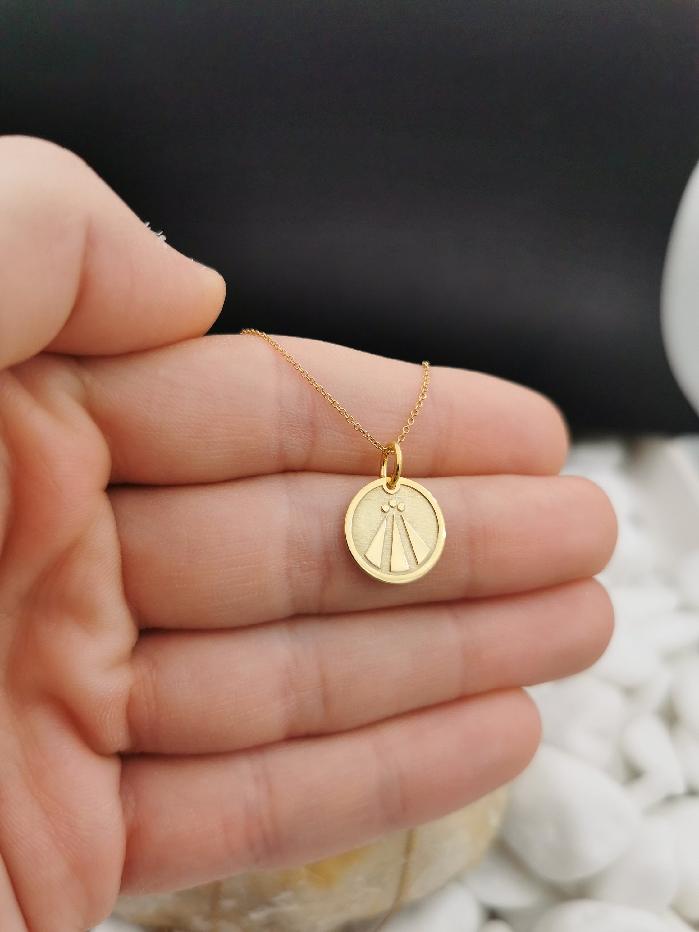 14k Solid Gold Awen Necklace Personalized Awen Celtic Symbol - Etsy