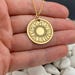 14k Solid Gold Sunflower Necklace, Personalized Sunflower Pendant, Gold ...