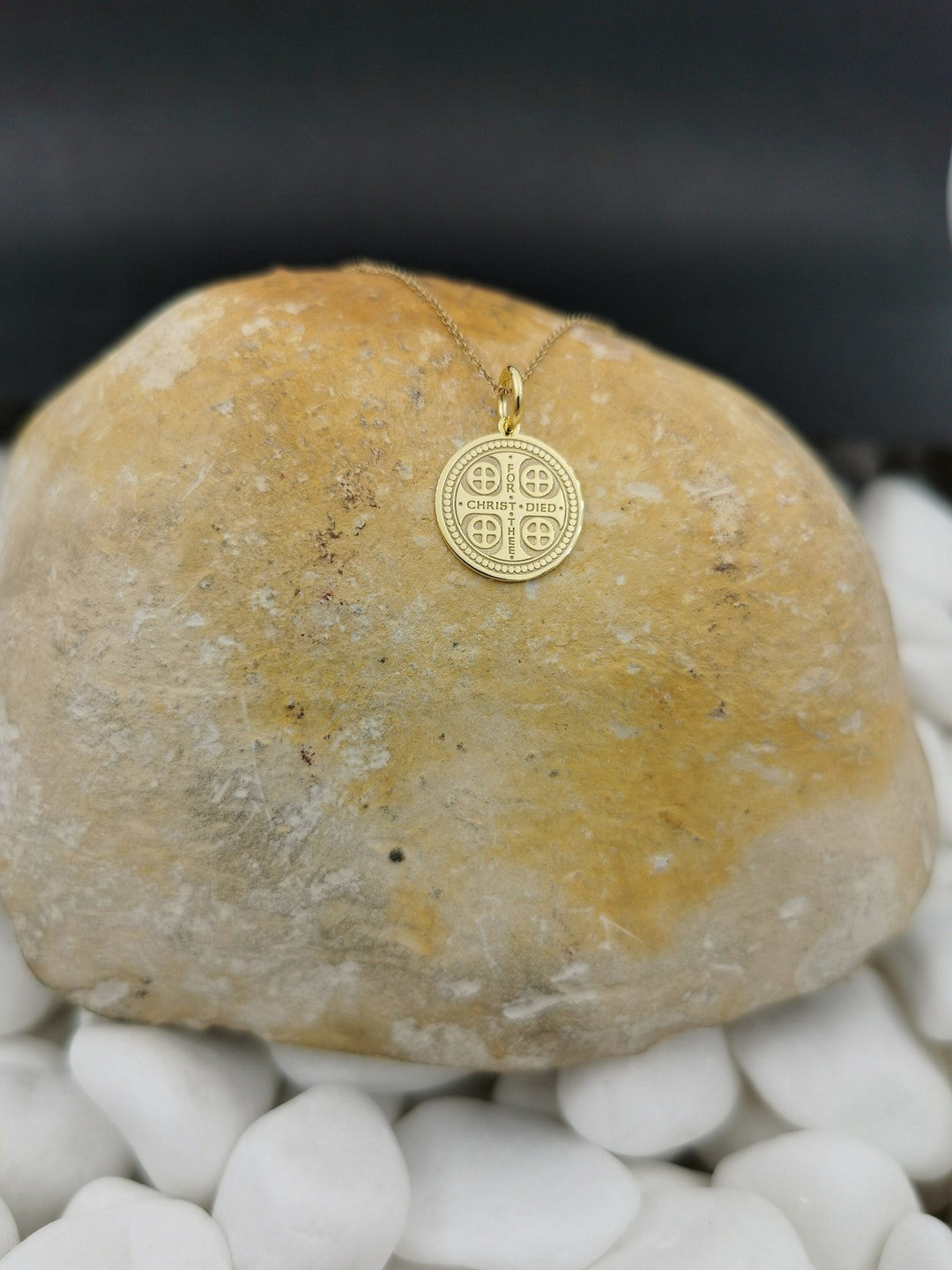 Dainty 14k Solid Gold Episcopal Cross Pendant Necklace - Etsy