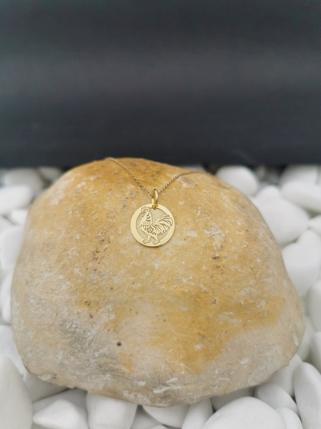 Dainty 14k Solid Gold Rooster Zodiac Necklace, Personalized Rooster ...