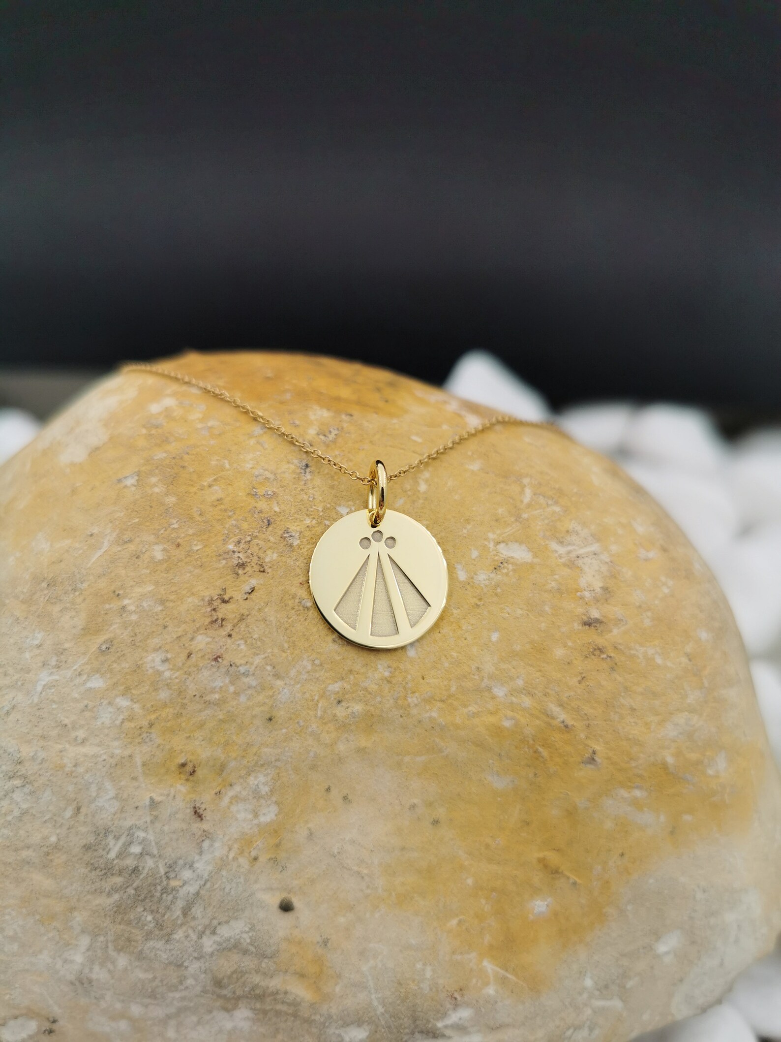 14k Solid Gold Awen Necklace Personalized Awen Celtic Symbol - Etsy