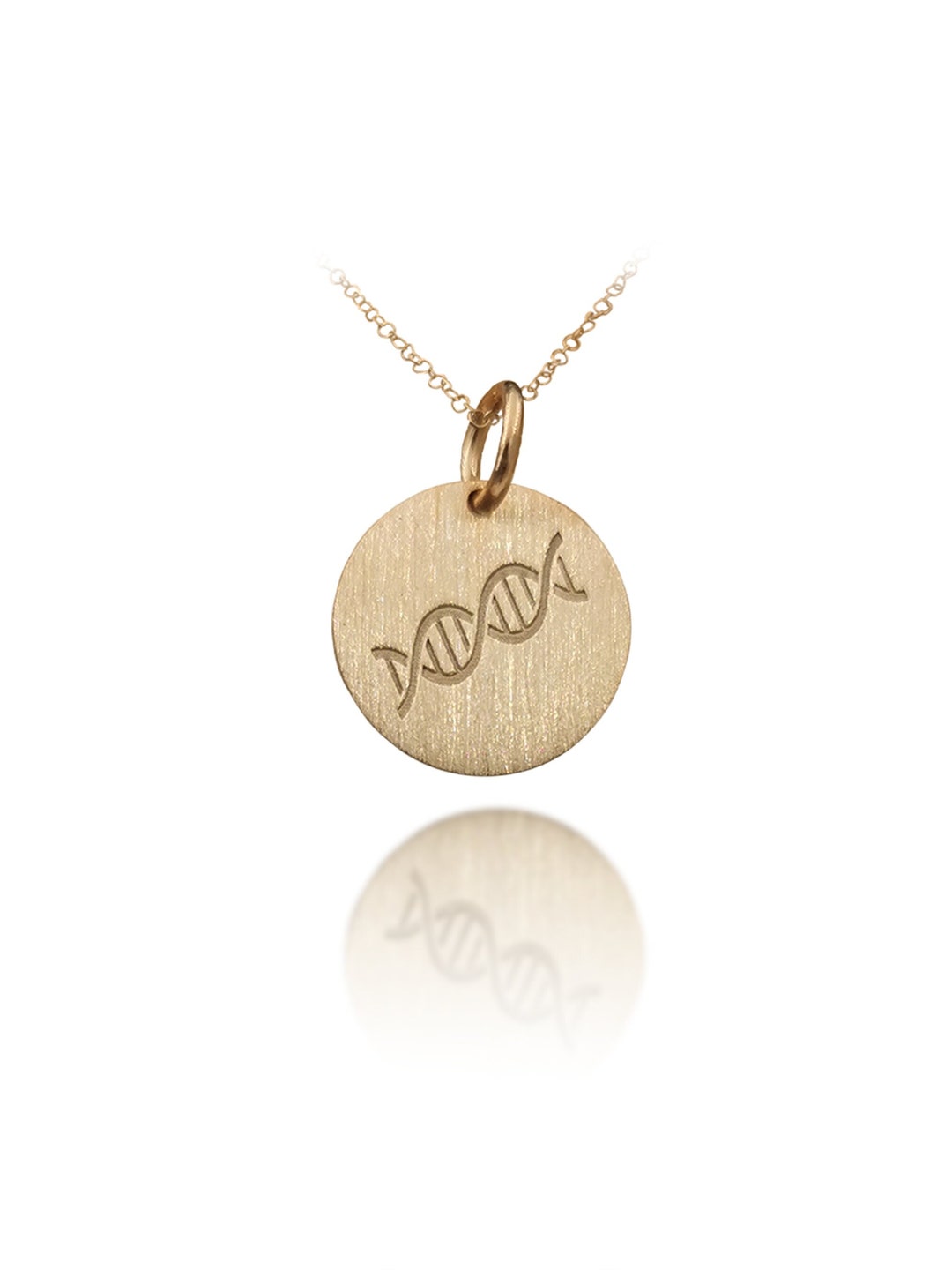 Dainty 14K Solid Gold DNA Necklace, 14K DNA Pendant, Science Gift ...