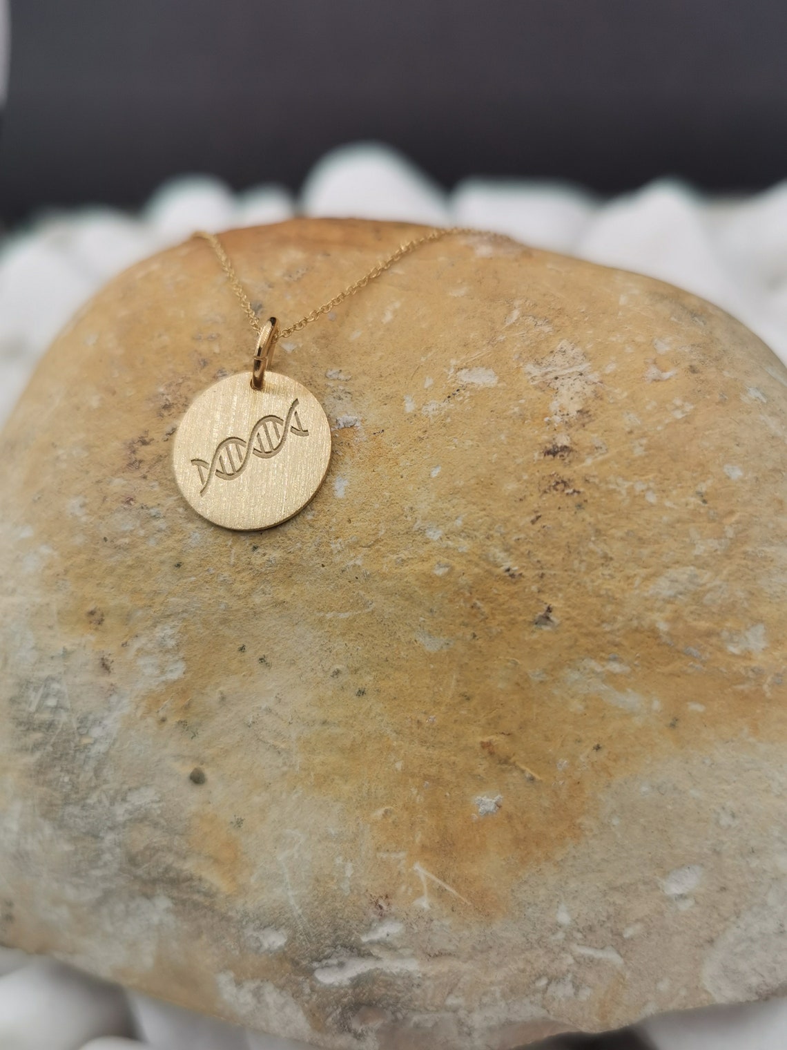 Dainty 14K Solid Gold DNA Necklace 14K DNA Pendant Science - Etsy