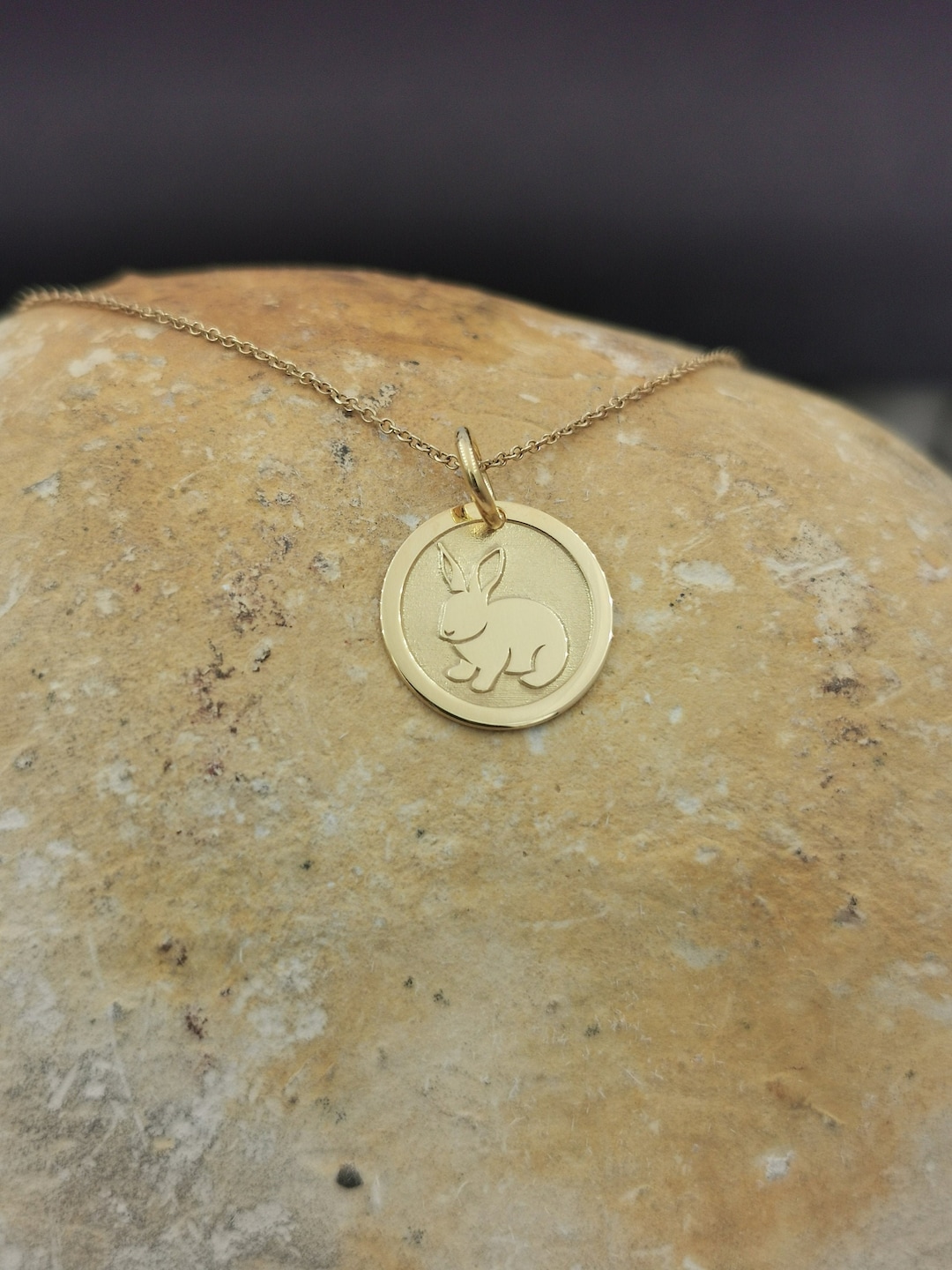 Dainty 14k Solid Gold Rabbit Necklace, Personalized Bunny Pendant, Pet ...