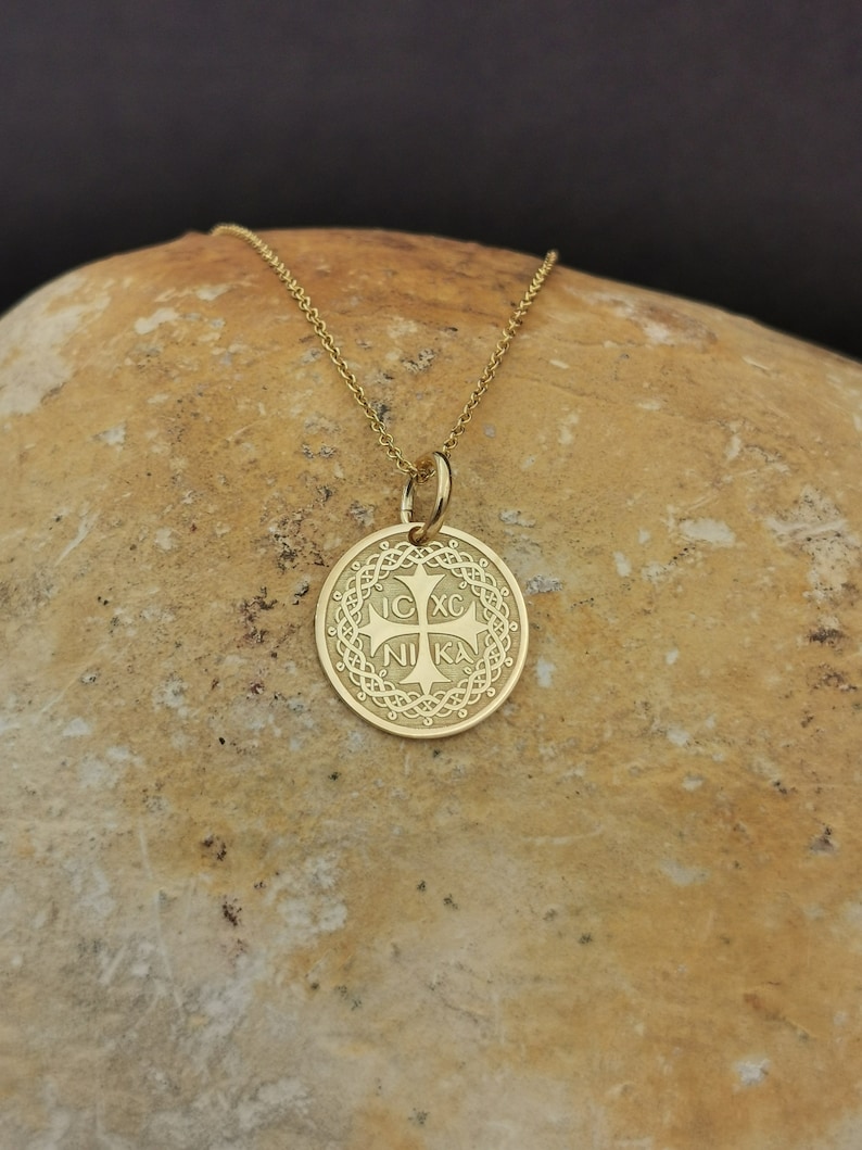 Personalized 14k Solid Gold Dainty Cross Coin Necklace for - Etsy