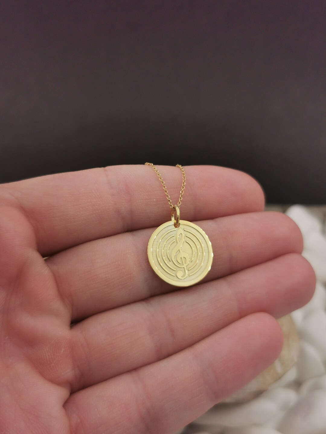 14k Solid Gold Sol Key Necklace, 16.5mm Sol Key Pendant, Personalized ...