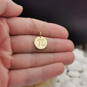 Dainty 14k Solid Gold Pi Necklace, Personalized Pi Symbol Necklace ...