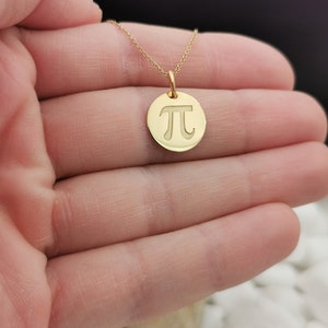 Dainty 14k Solid Gold Pi Necklace, Personalized Pi Symbol Necklace ...