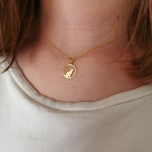Dainty Gold Cat Necklace, 14K Solid Gold Cat Pendant, Personalized Gold ...