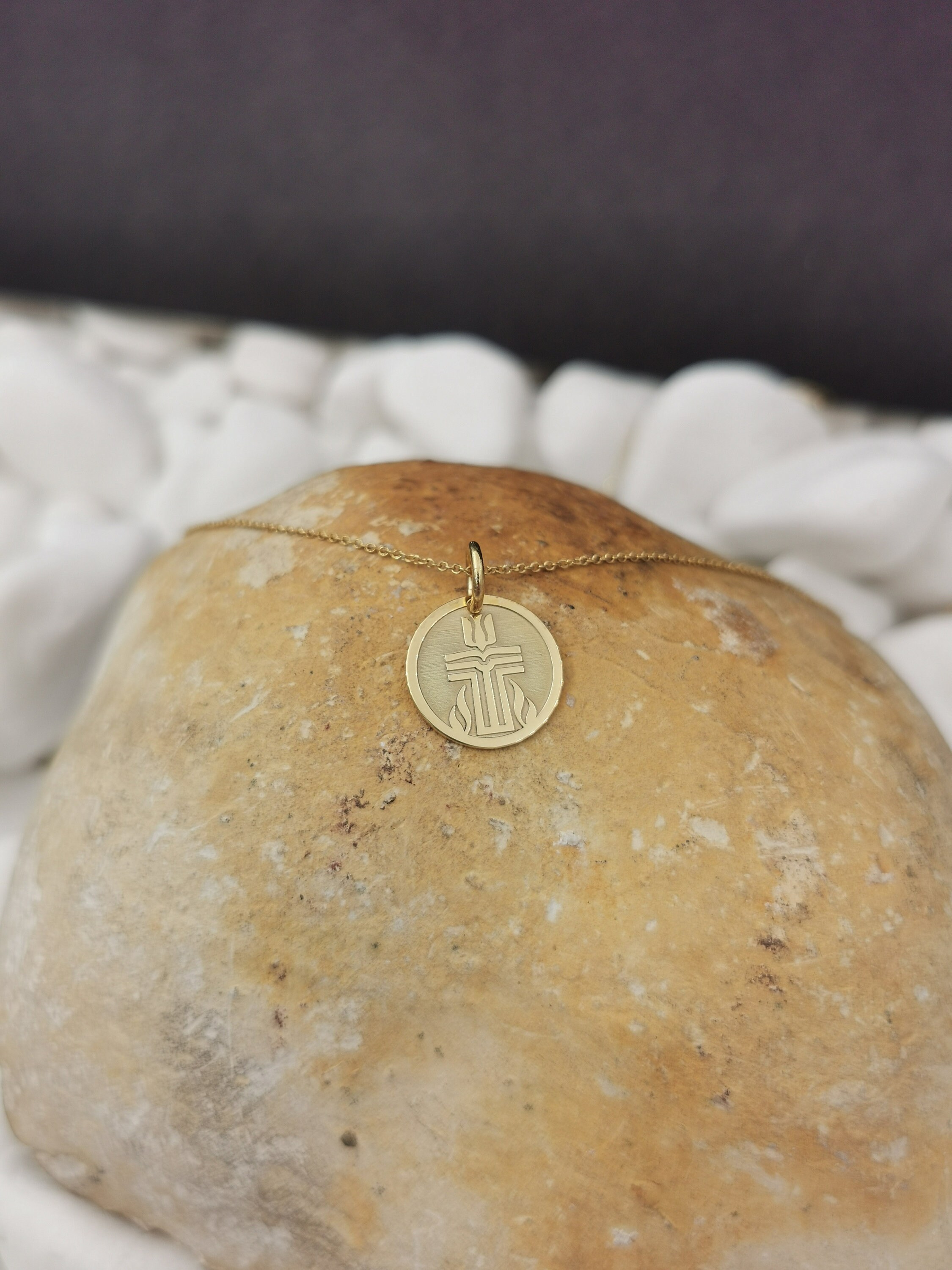 Dainty 14k Solid Gold Presbyterian Cross Personalized | Etsy