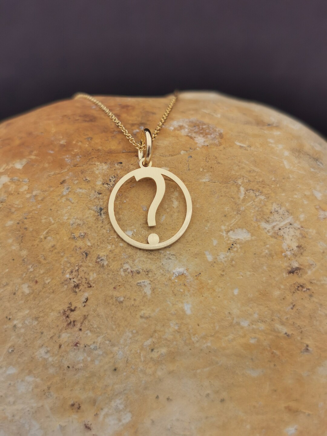 Dainty 14K Solid Gold Question Mark Necklace, Question Mark Pendant ...