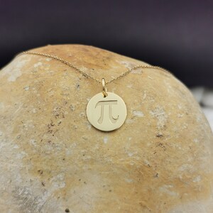 Dainty 14k Solid Gold Pi Necklace, Personalized Pi Symbol Necklace ...