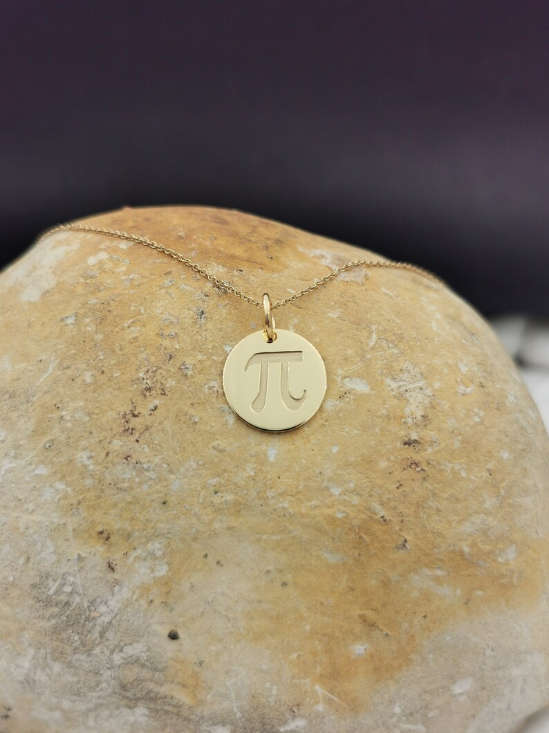 Dainty 14k Solid Gold Pi Necklace, Personalized Pi Symbol Necklace ...