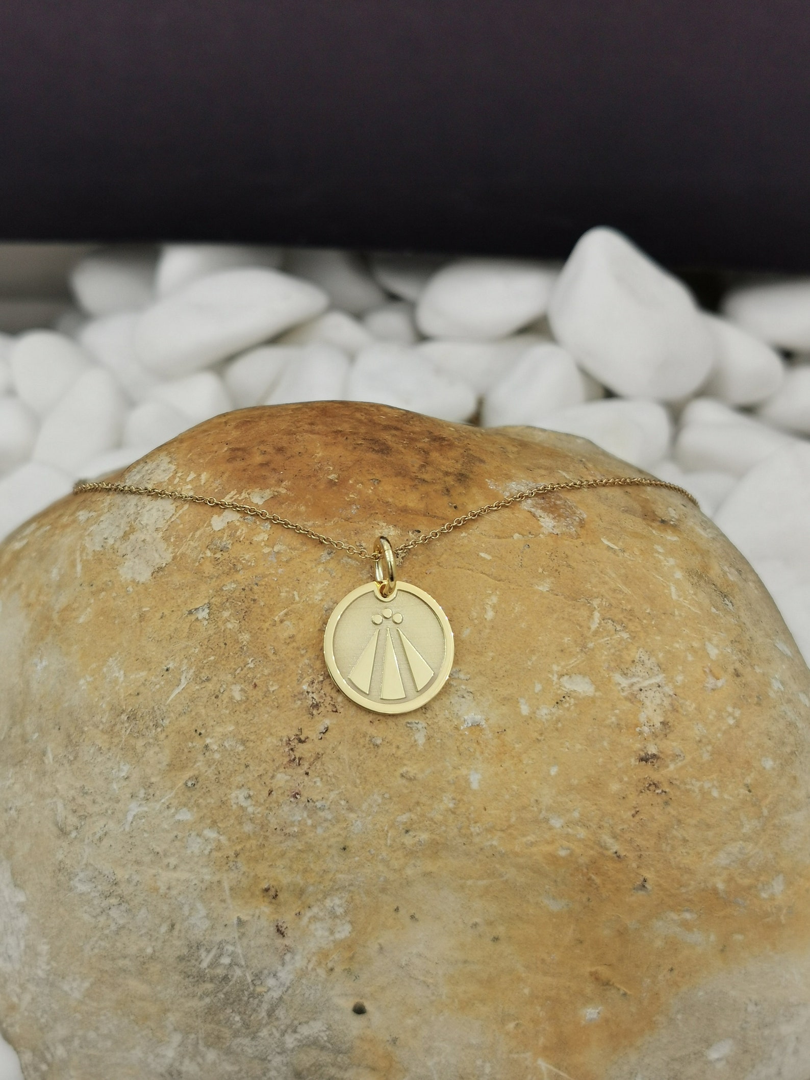 14k Solid Gold Awen Necklace Personalized Awen Celtic Symbol - Etsy