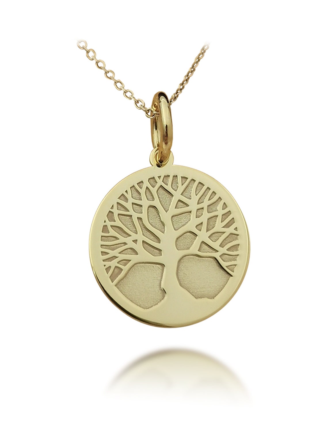 Dainty 14k Solid Gold Tree of Life Necklace Gold Tree - Etsy