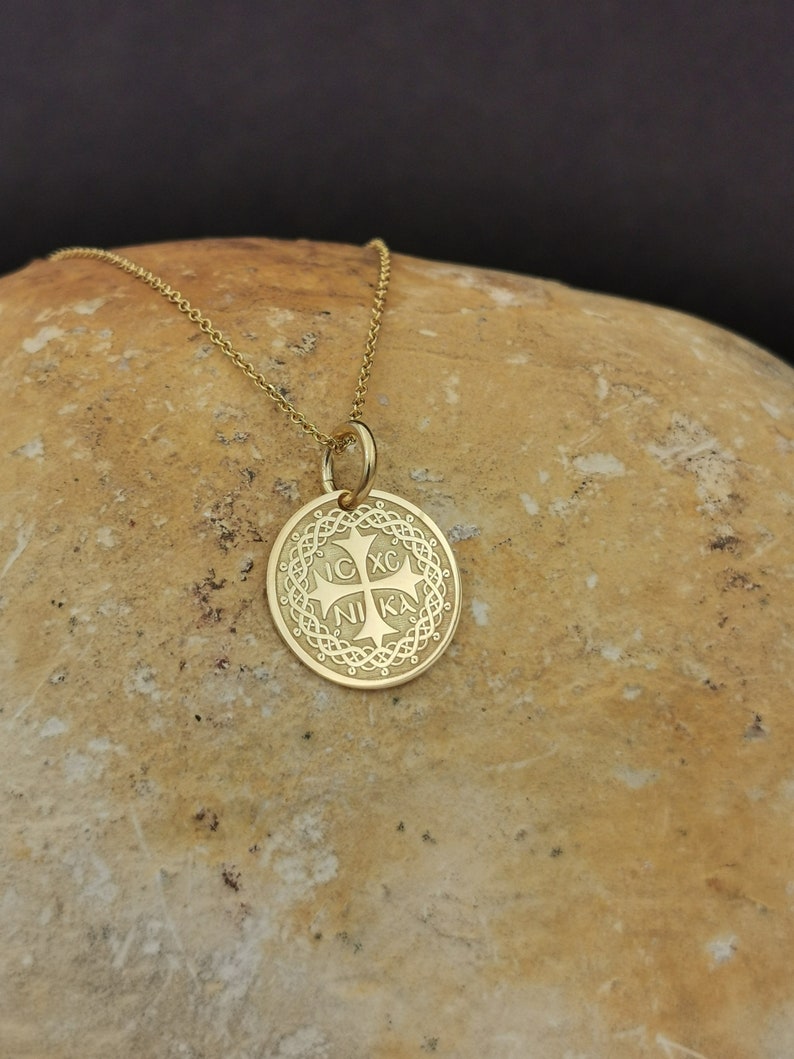 Personalized 14k Solid Gold Dainty Cross Coin Necklace for - Etsy