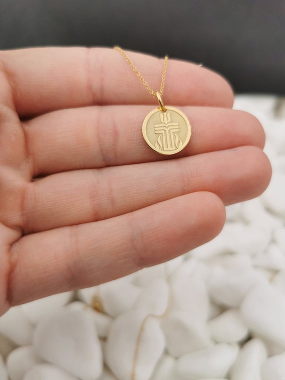 Dainty 14k Solid Gold Presbyterian Cross Personalized Presbyterian Pendant Necklace for Protection Etsy